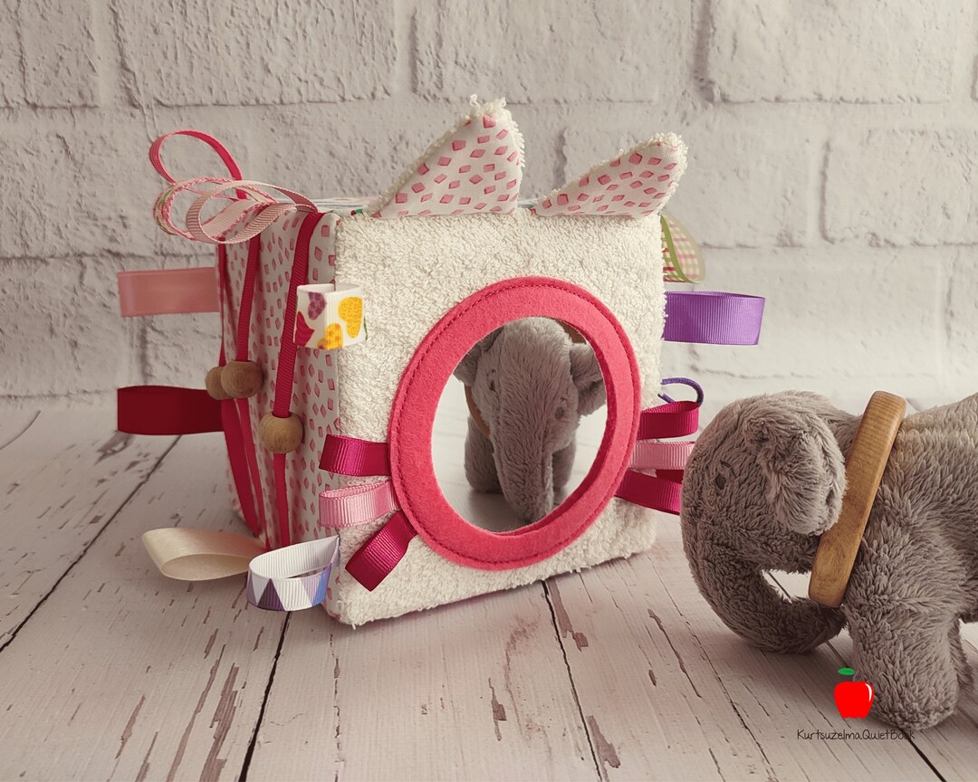 Educational Cube Toy, Sensory Baby Cube Pink, Baby Toy Block, Baby Toy ...