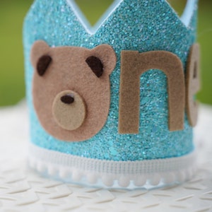Teddy Bear Birthday Crown, 1st Birthday Hat Accessories, White Blue ...