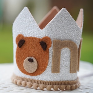 Teddy Bear Birthday Crown, 1st Birthday Hat Accessories, White Blue ...