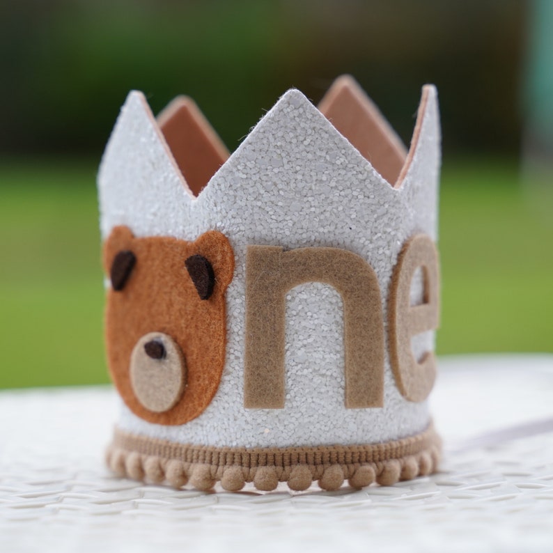 Teddy Bear Birthday Crown, 1st Birthday Hat Accessories, White Blue ...