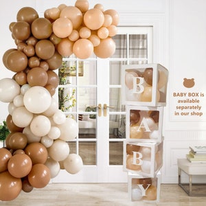 Chocolate Neutrals Balloons Arch Kit DIY, Mocha Balloons Blush White ...