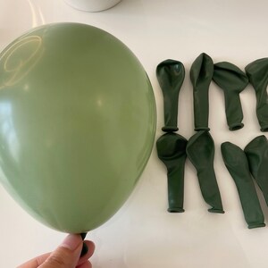 50 Mini Balloons, Sage Green Eucalyptus 5" Balloons Pack Air Only, 5 ...