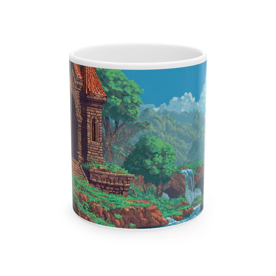Pixel Art Game Level Ceramic Mug, Lord of the Rings Inspired, 8x8 ...