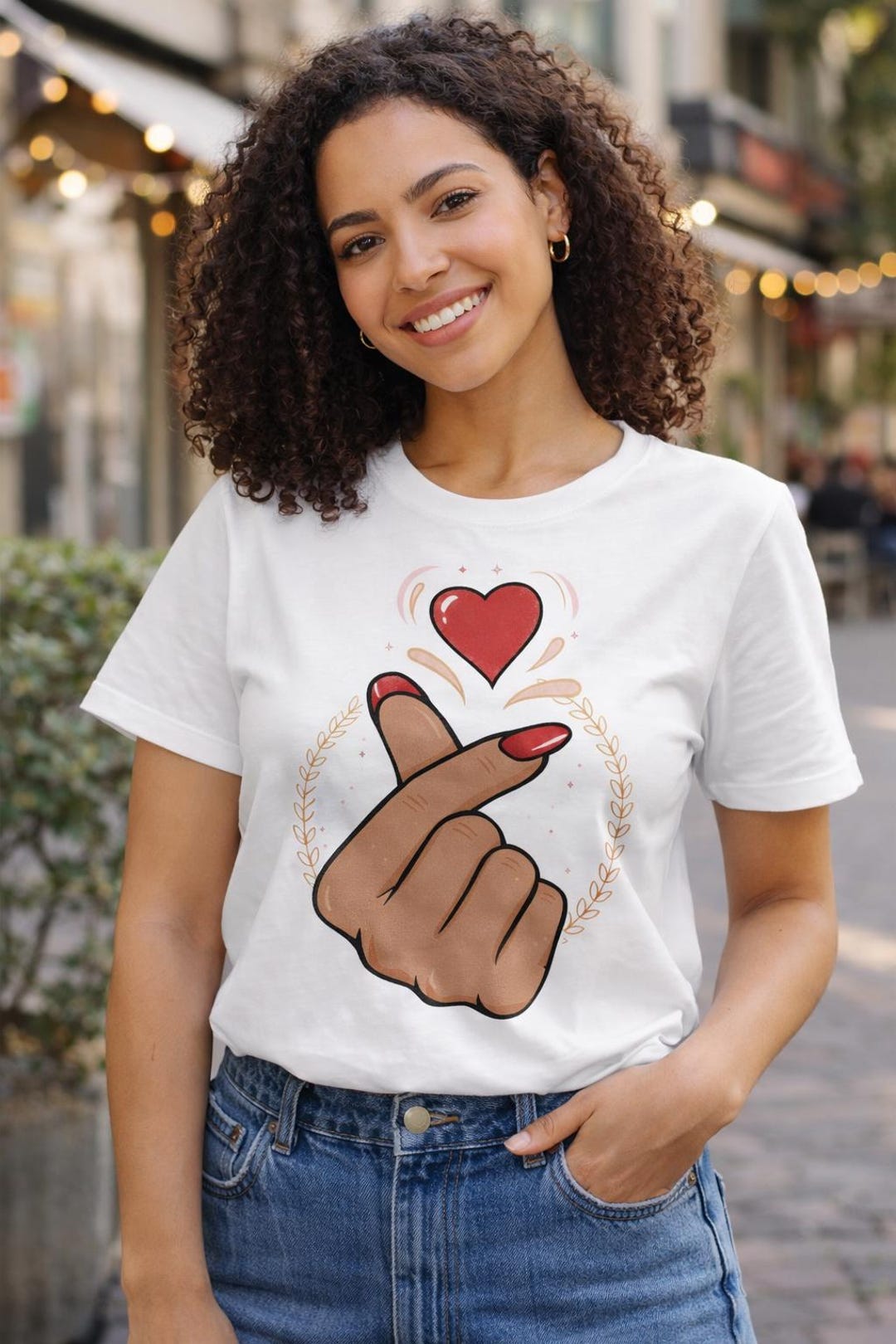 Finger Heart Sticker | Cute Love Sticker | Valentine Sticker | Kawaii ...