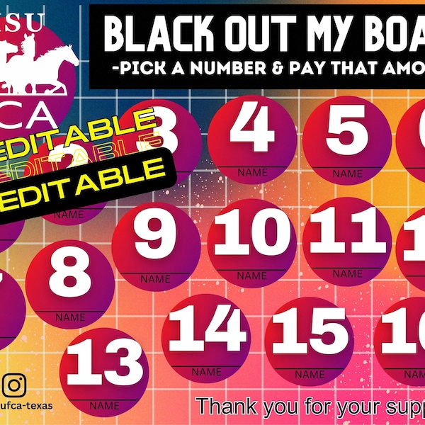 Black Out My Board Fundraiser - Etsy