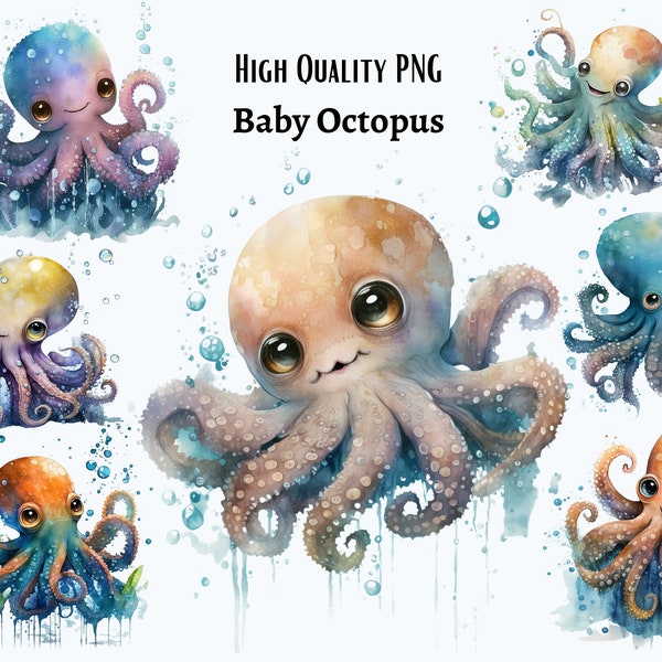 Octopus Watercolor - Etsy
