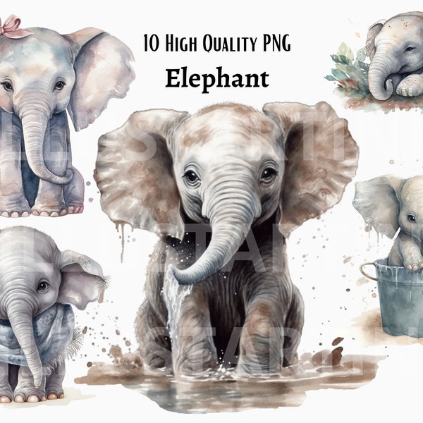 Pastel Elephants - Etsy