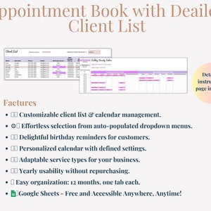 Beauty Salon Income and Expense Bookkeeping Spreadsheet Appointment ...