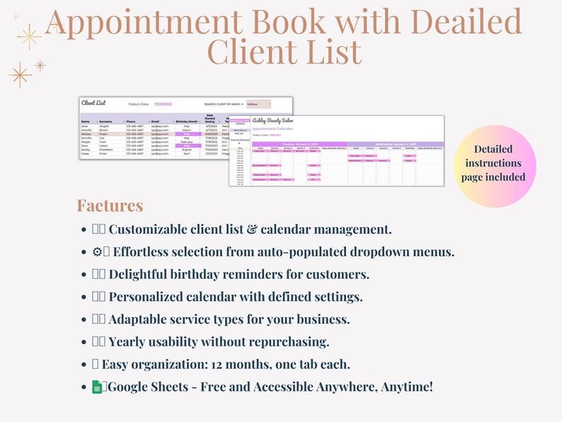 Beauty Salon Income and Expense Bookkeeping Spreadsheet Appointment ...