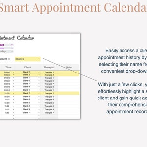 Therapist Client Tracker Scheduling Spreadsheet Google Sheets ...