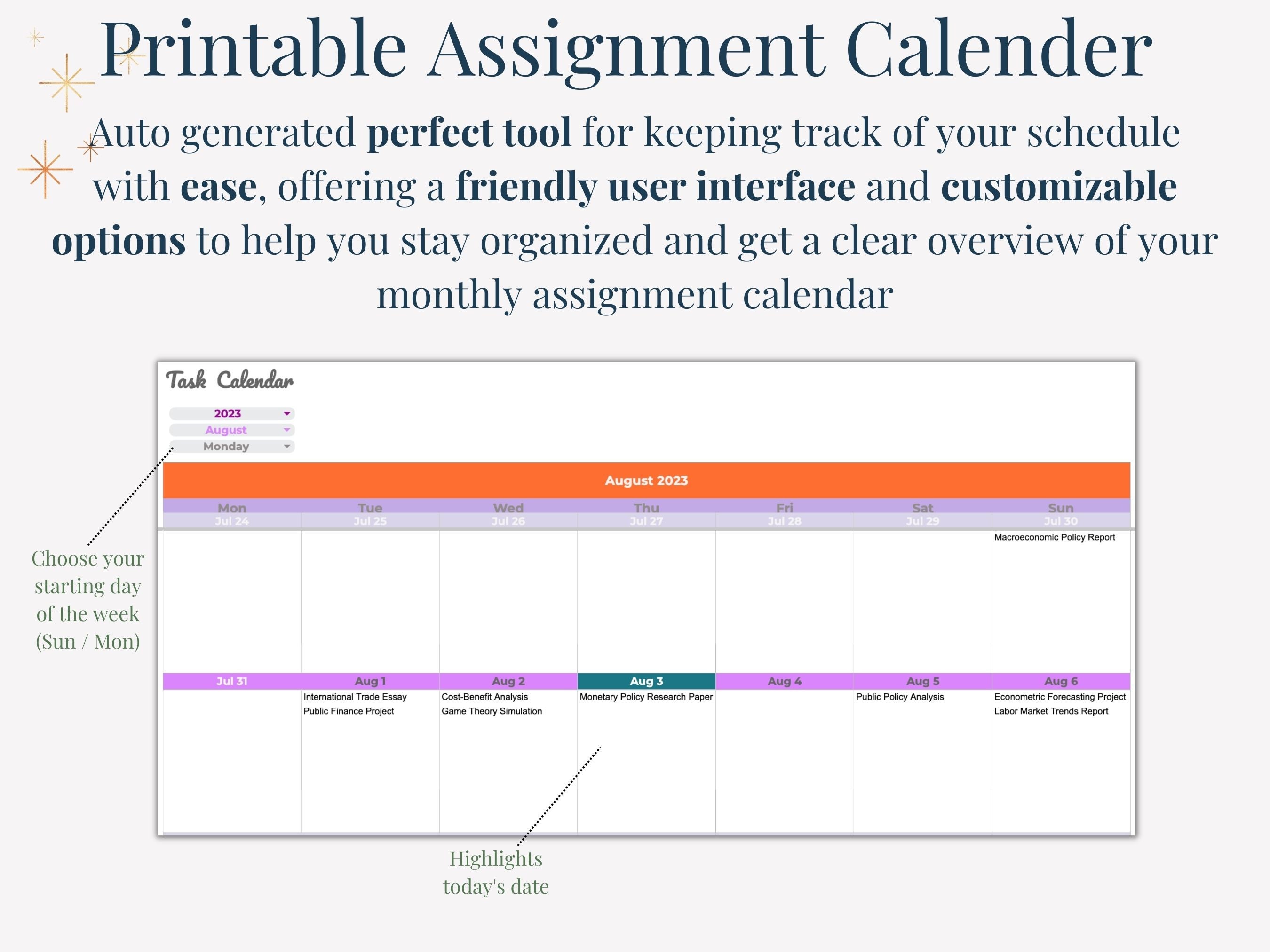 Assignment Tracker, Student Homework Planning Tool, College Planner ...