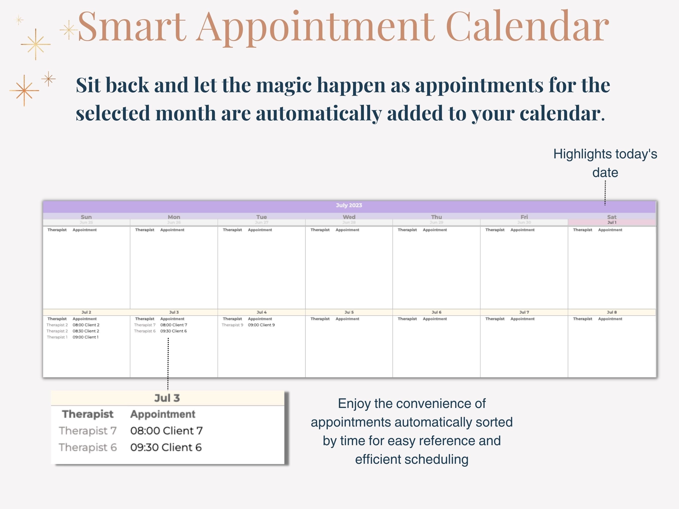 Therapist Client Tracker Scheduling Spreadsheet Google Sheets ...