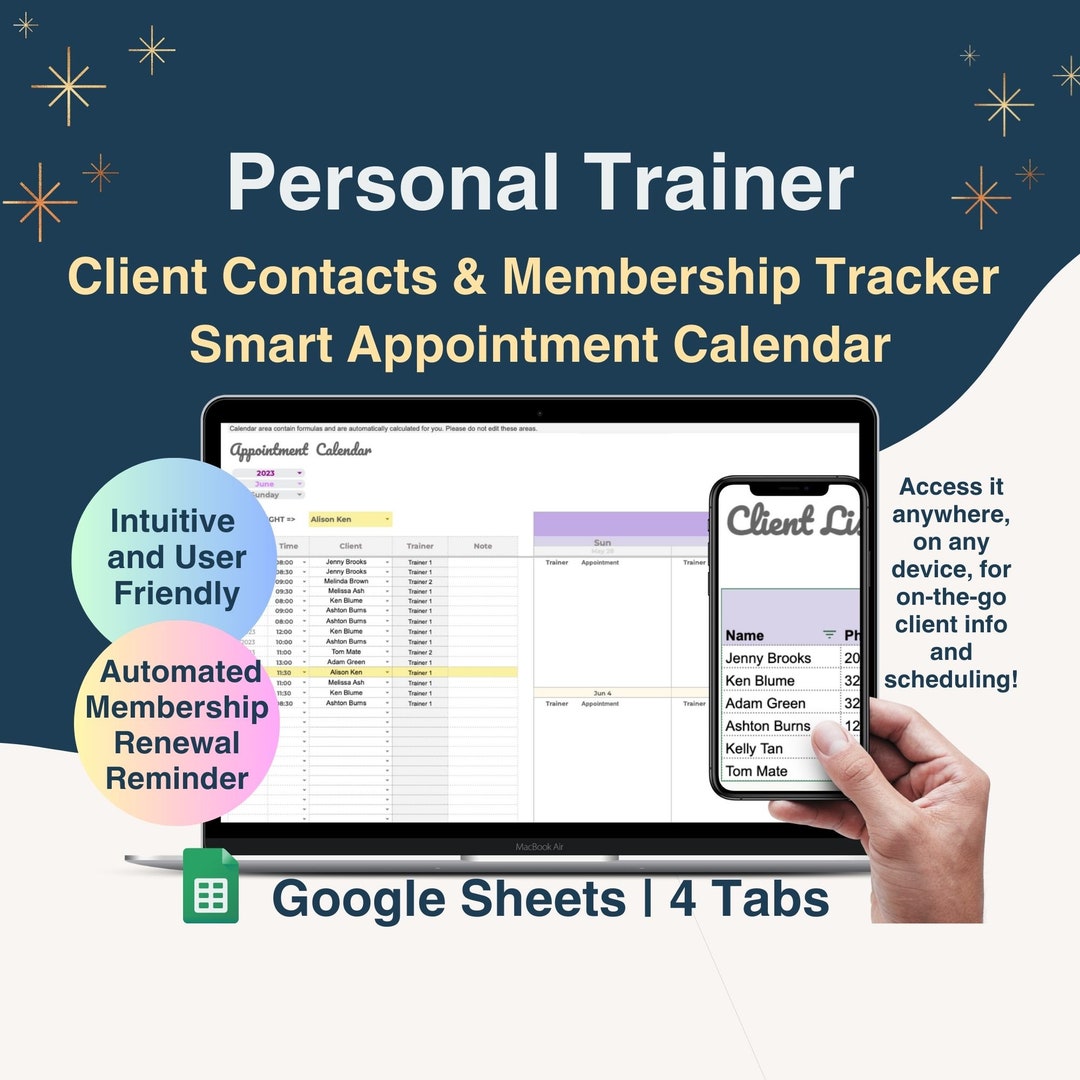 Personal Trainer Client Tracker Spreadsheet, Customer Intake Form ...