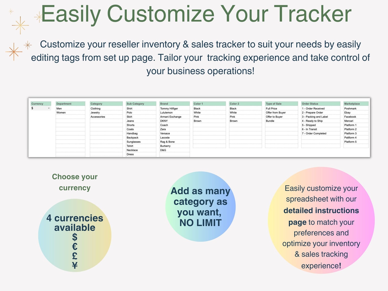 Reseller Inventory and Sales Tracker Spreadsheet, Reseller Template ...