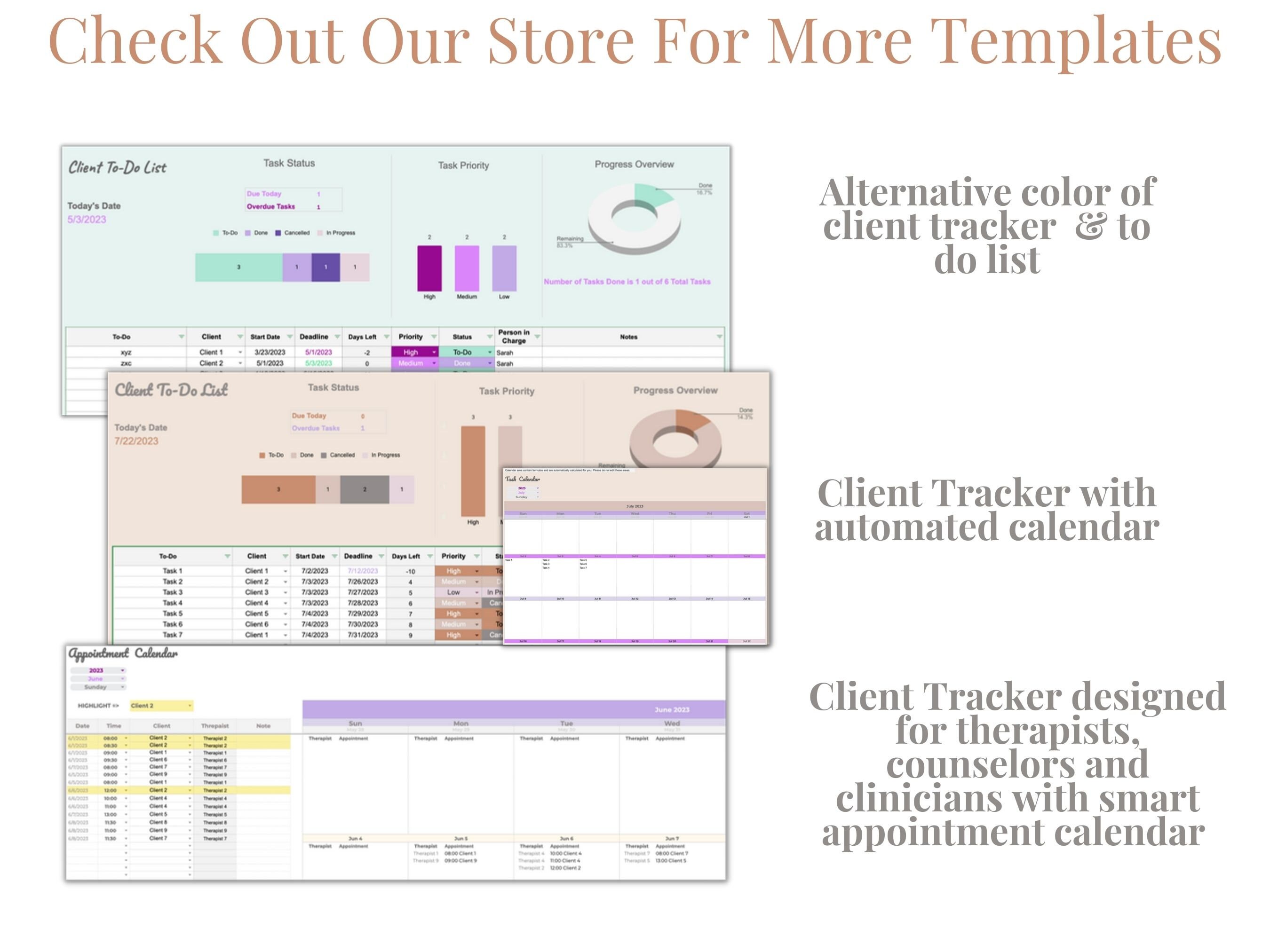 Client Tracker Spreadsheet for Google Sheets and Excel, Small Business ...