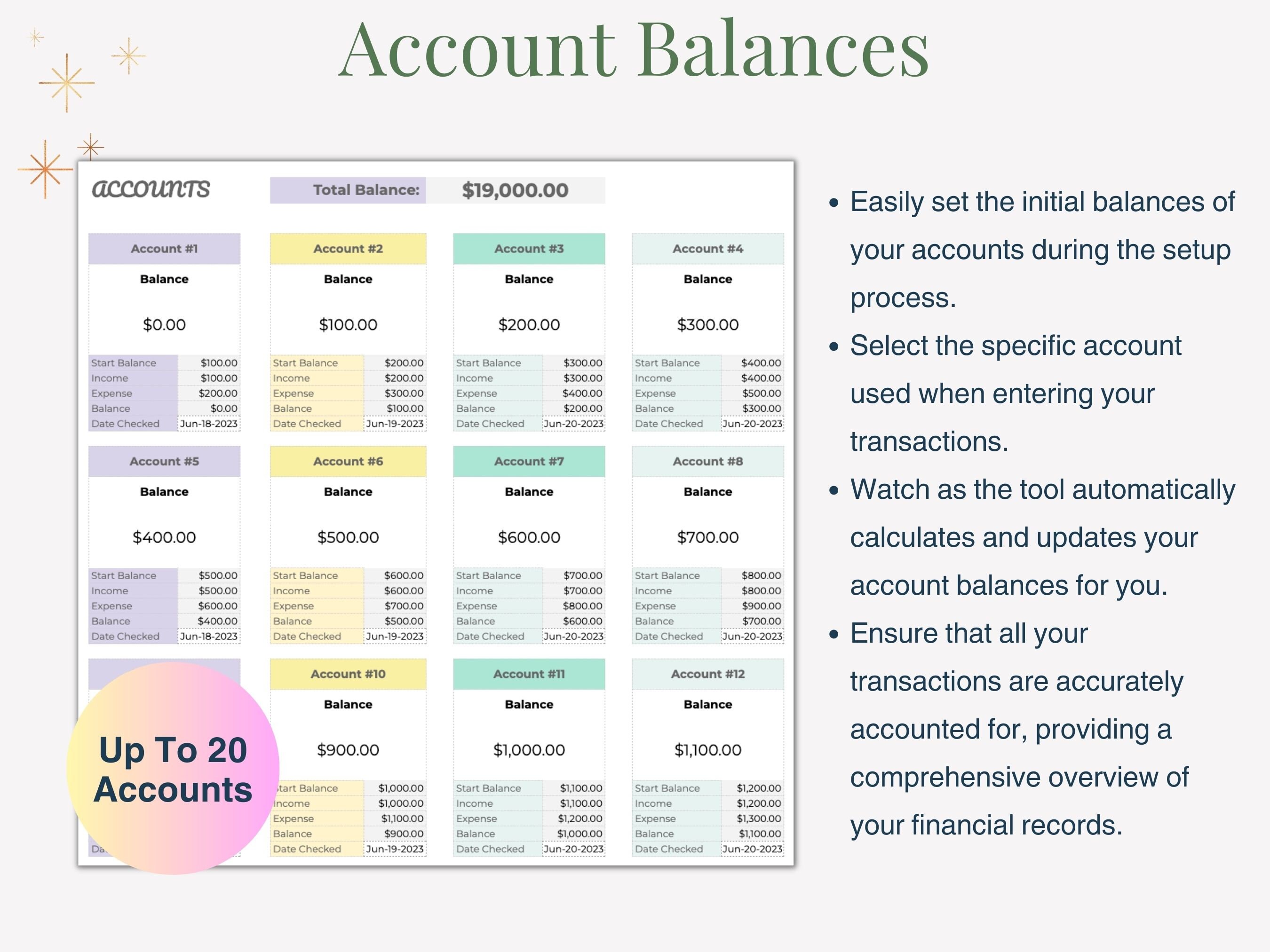 Easy Bookkeeping Spreadsheet Template, Digital Income Expense Tracker ...