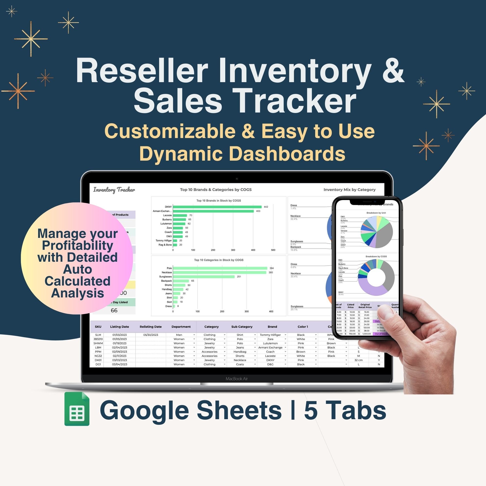 Reseller Inventory and Sales Tracker Spreadsheet, Reseller Template ...