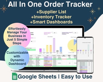 Inventory Order Tracker Spreadsheet, Product Tracking Template for ...