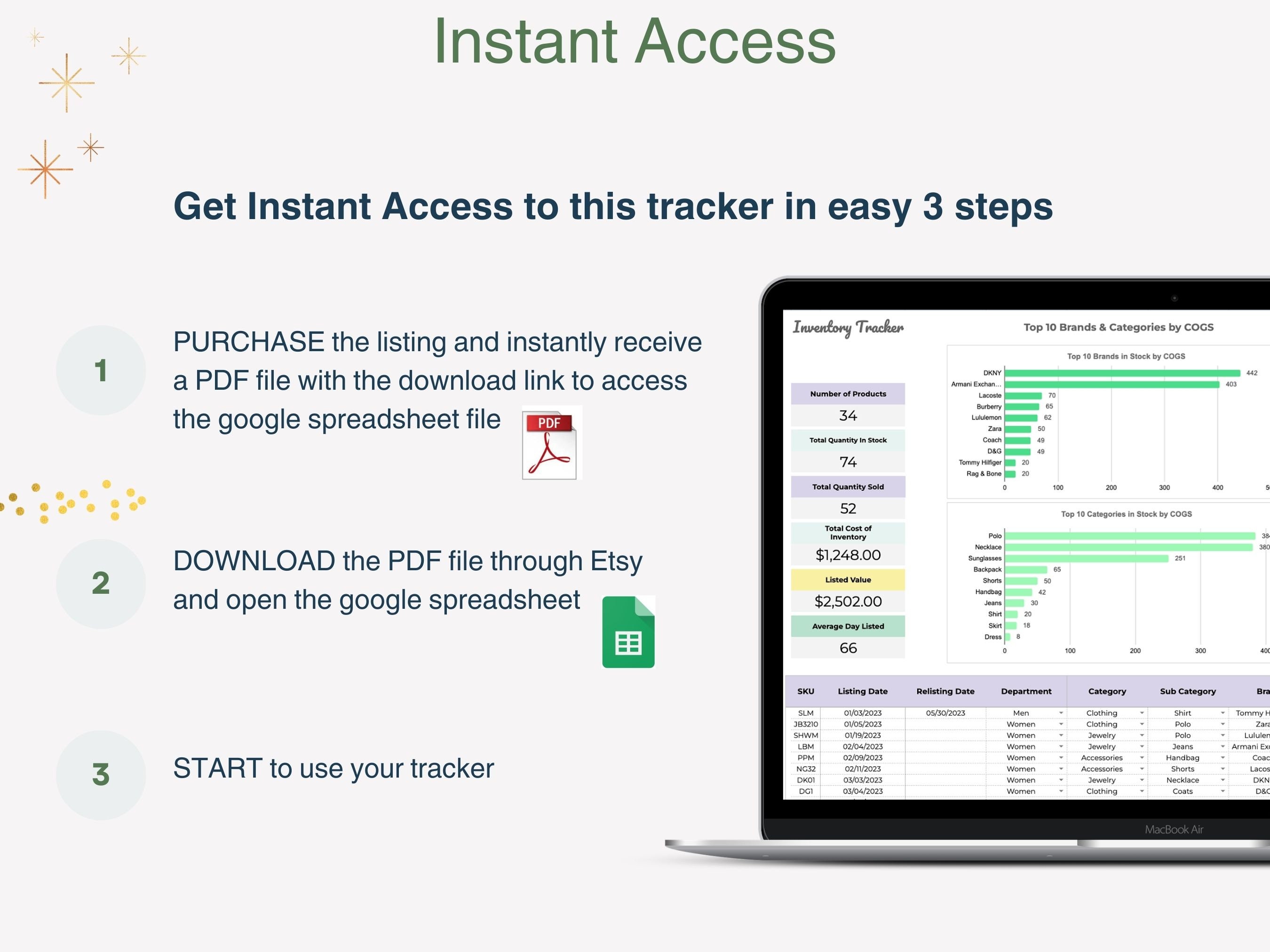 Reseller Inventory and Sales Tracker Spreadsheet, Reseller Template ...