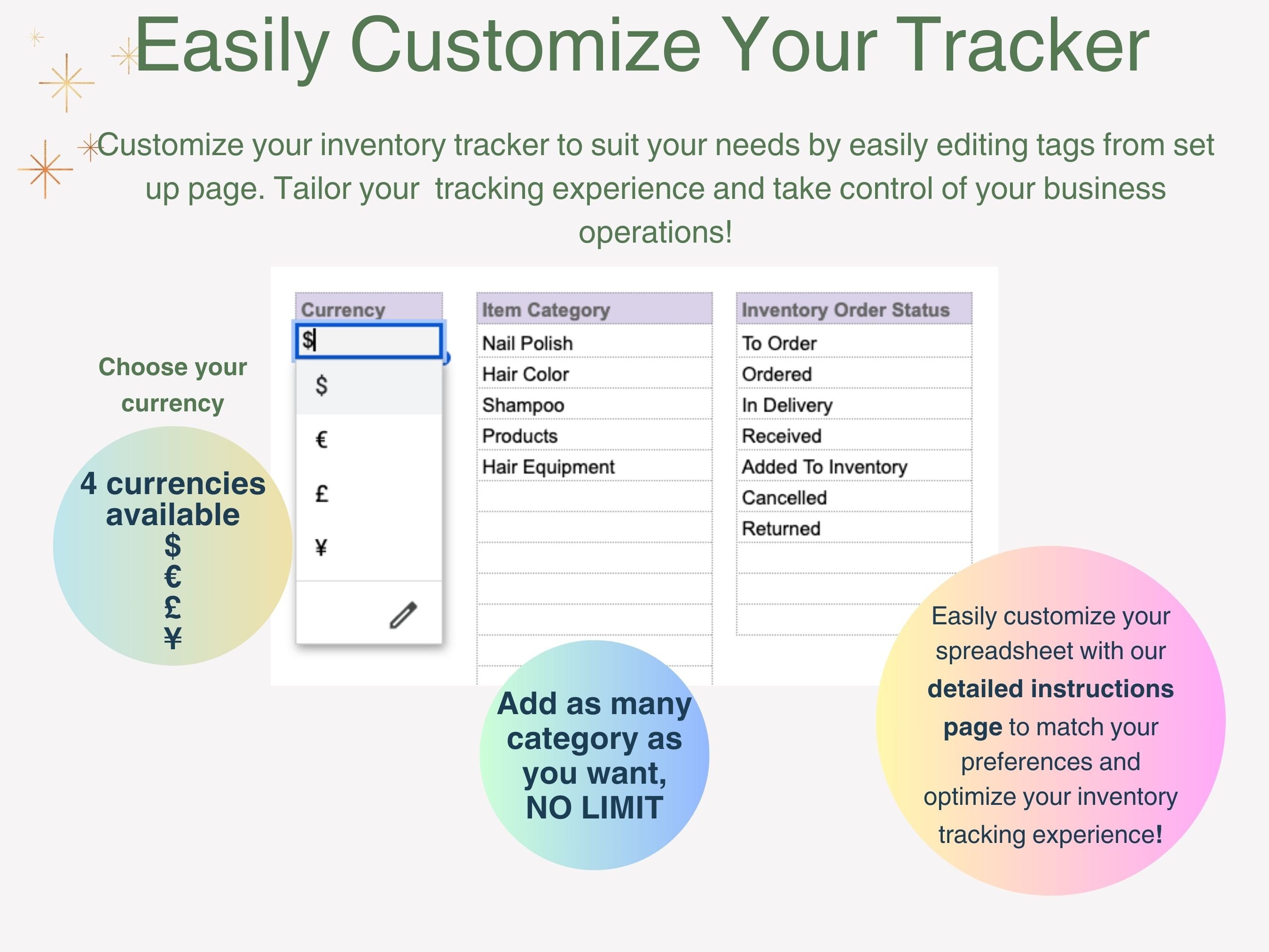 Beauty Business Inventory Tracker Google Sheets Template for Hair ...