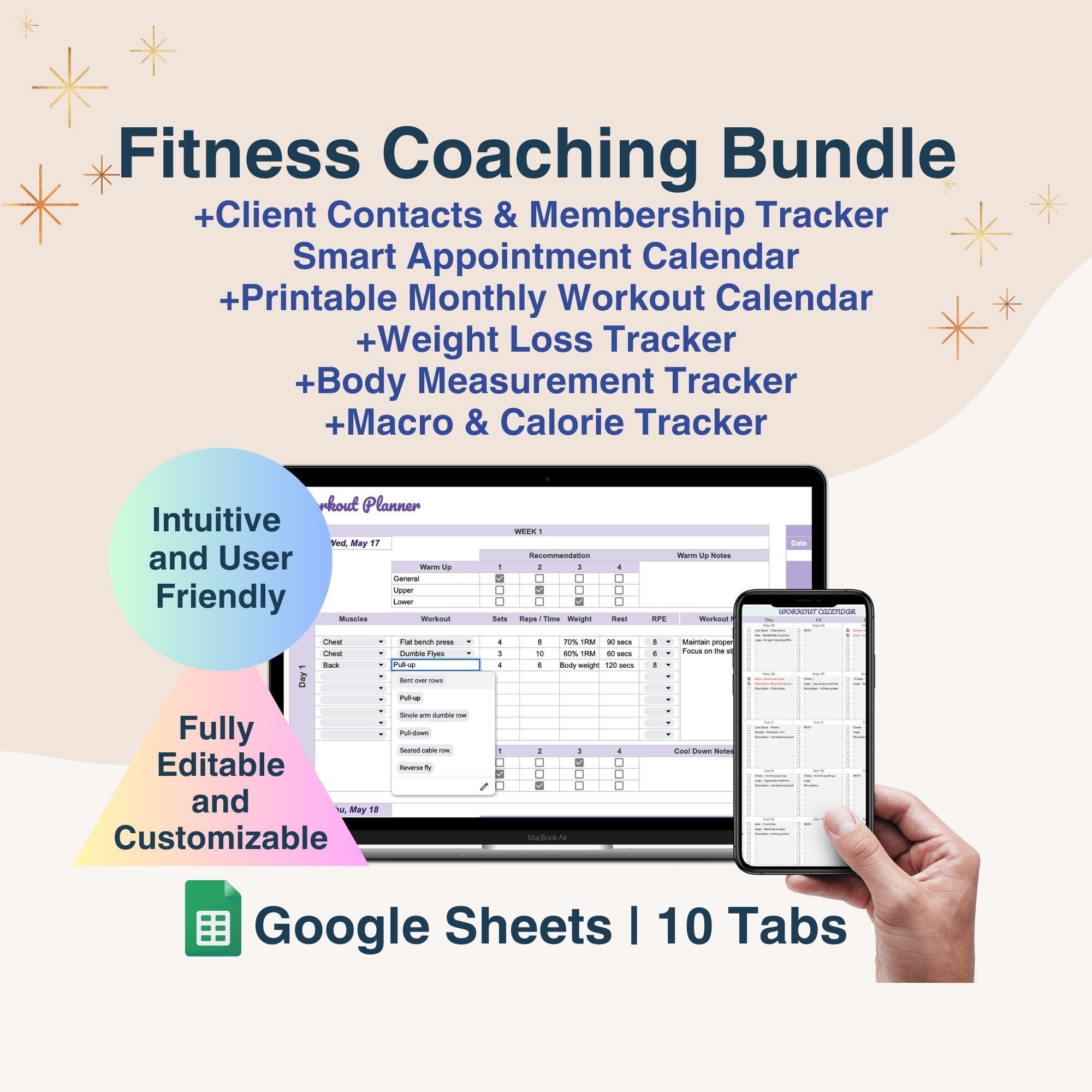 Personal Trainer Template, Client Tracker, Printable Workout Plan ...
