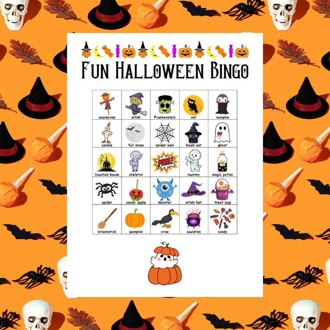 Halloween Movie Bingo, Fun Halloween Bingo Game for Kids, Halloween ...