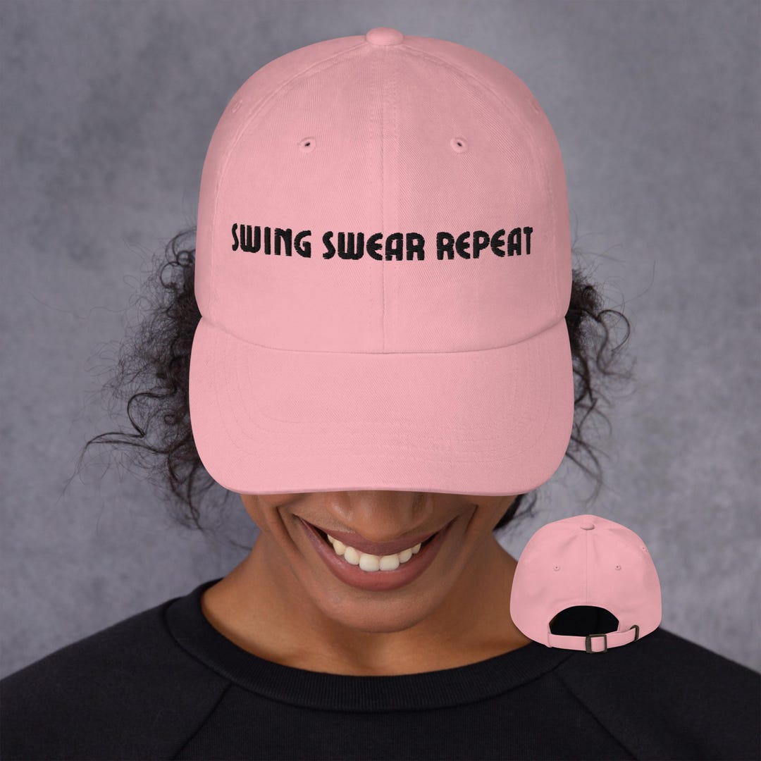 Embroidered Golf Hat: Funny "swing Swear Repeat" Cap - Etsy