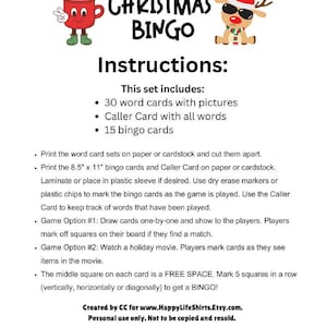 Family Christmas Movie Night Bingo, Holiday Movie Bingo, Christmas ...