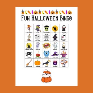 Halloween Movie Bingo, Fun Halloween Bingo Game for Kids, Halloween ...
