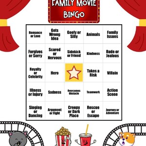 Family Movie Night Bingo, 20 Movie Bingo Cards, Movie Bingo Digital ...