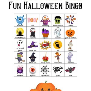 Halloween Movie Bingo, Fun Halloween Bingo Game for Kids, Halloween ...