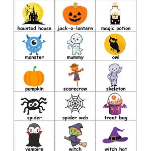 Halloween Movie Bingo, Fun Halloween Bingo Game for Kids, Halloween ...