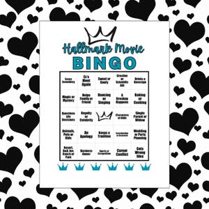 Hallmark Movie Bingo Cards, Generic Hallmark Movie Bingo, Printable ...