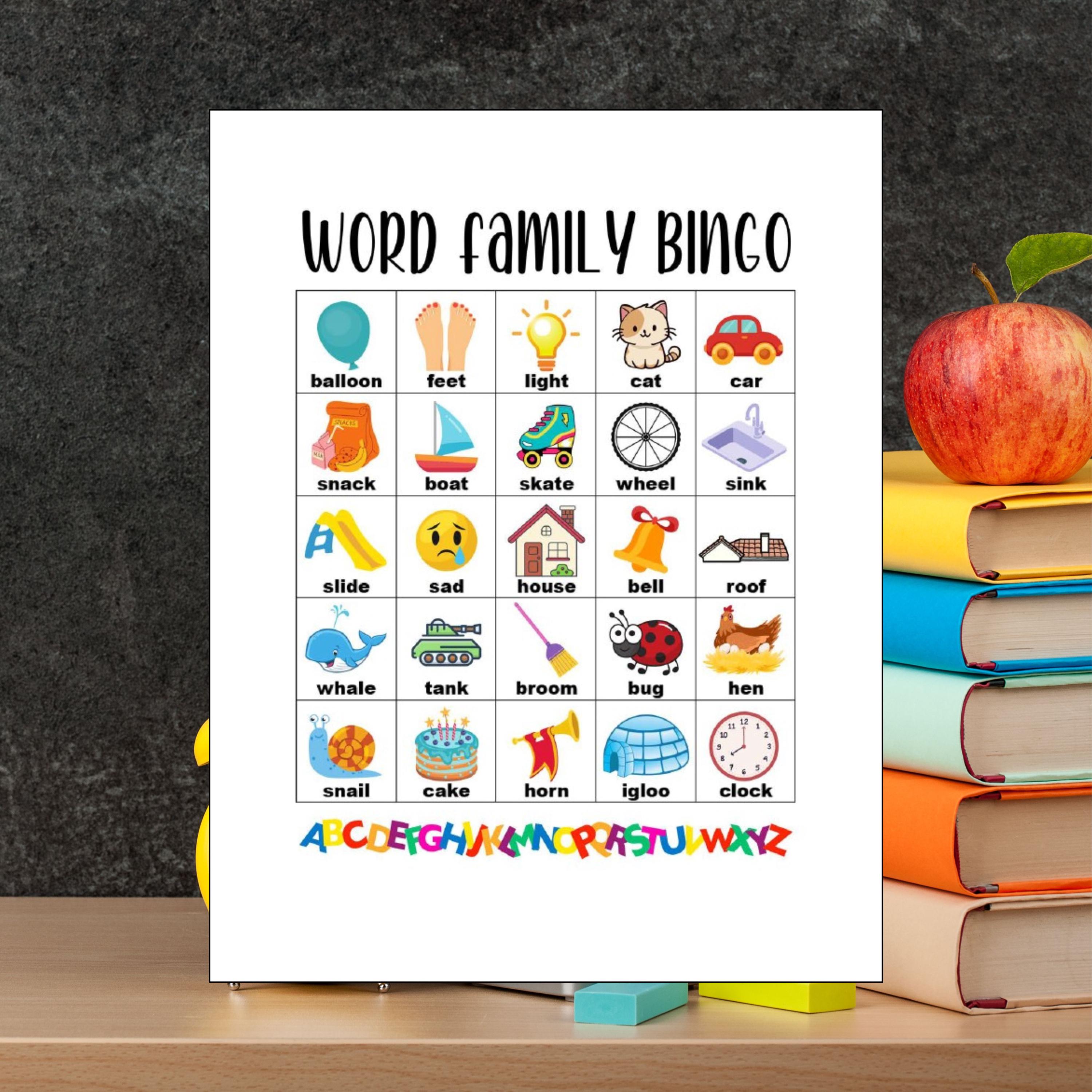 Word Family Classroom Bingo Digital Download & Printable - Etsy
