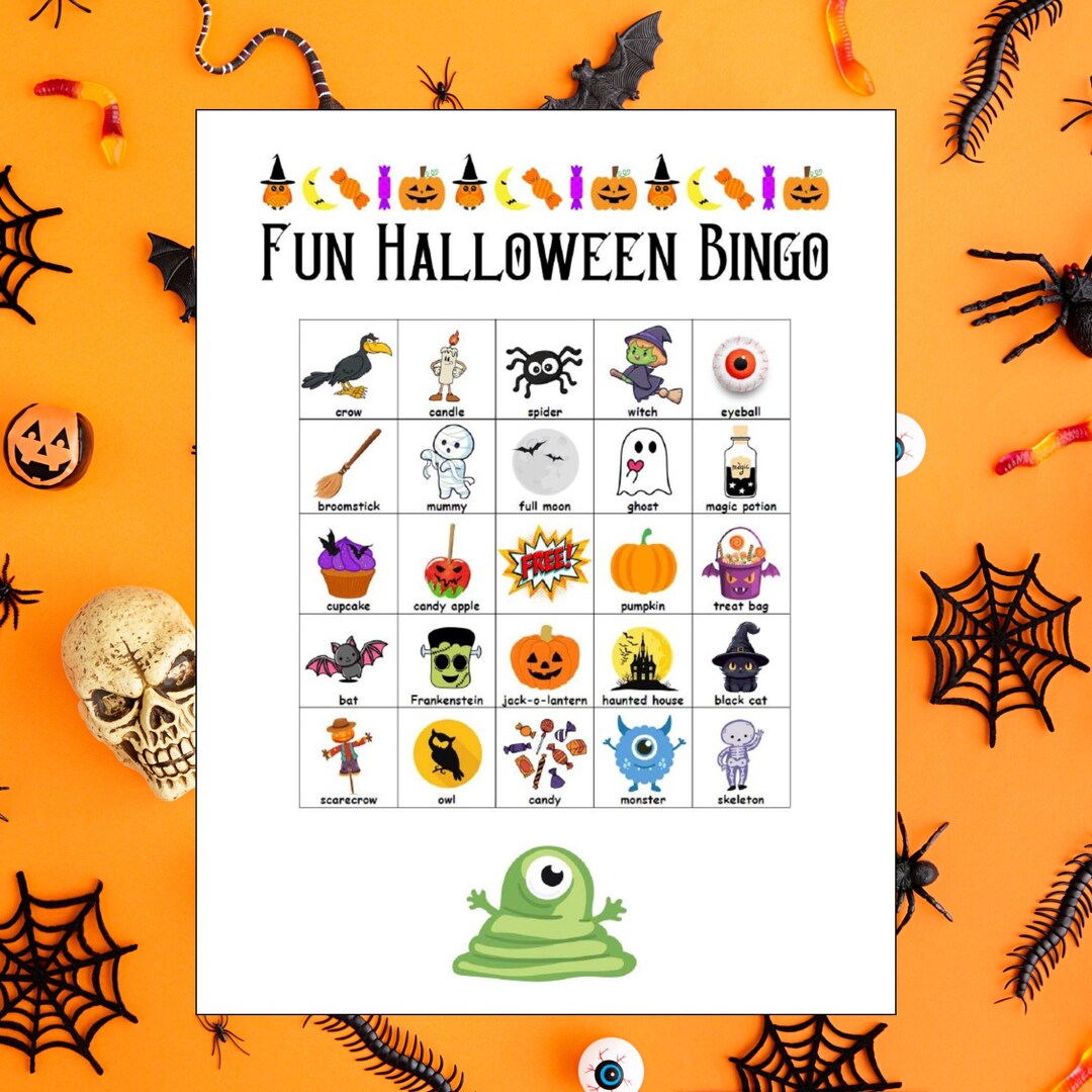 Fun Halloween Bingo Party Game for Kids, Bingo Digital Download ...