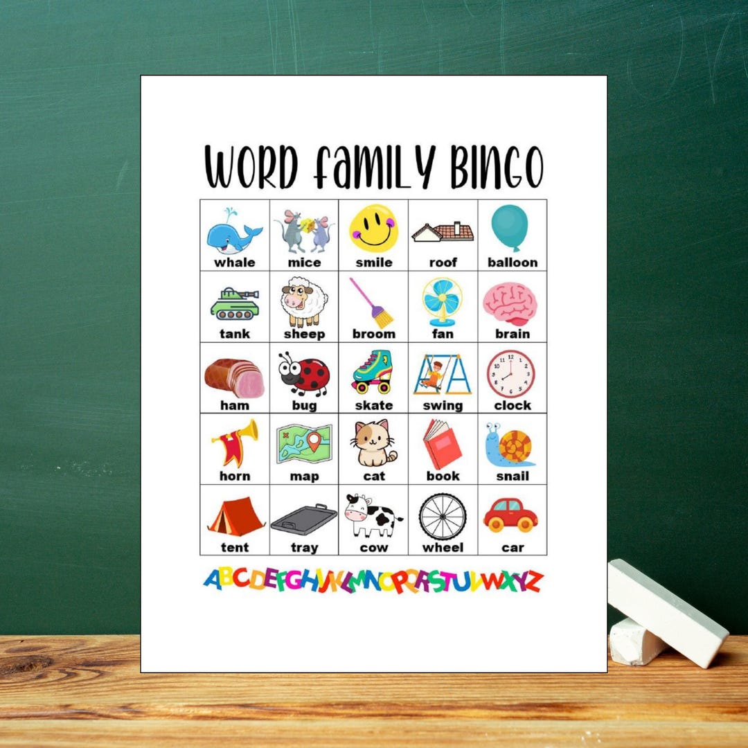 Word Family Classroom Bingo Digital Download & Printable - Etsy