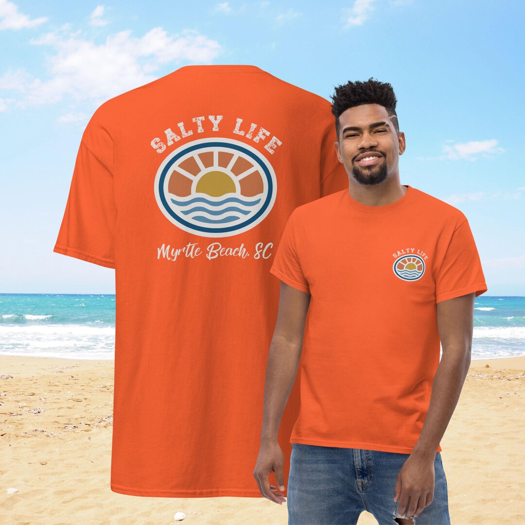 Custom Beach Name Salty Life Shirt With Front-back Design, Retro Beach ...