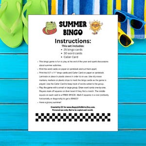 Summer Bingo Game for End of School Year, Elementary Classroom Bingo ...