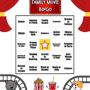 Family Movie Night Bingo, 20 Movie Bingo Cards, Movie Bingo Digital ...
