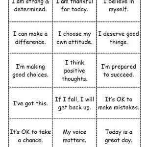 Positive Affirmations Bingo Game, 25 Bingo Cards Plus a Poster and 30 ...