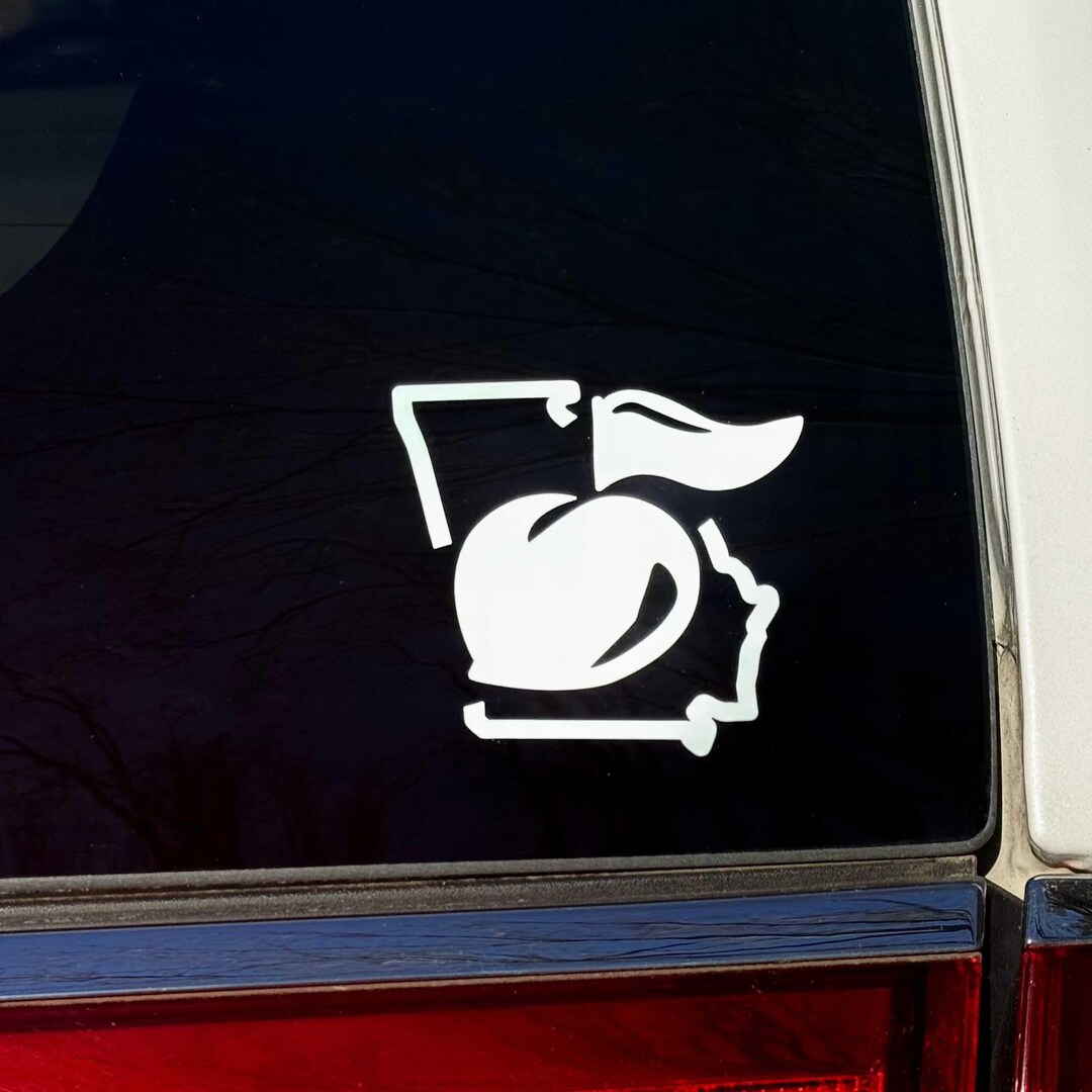 Georgia Peach Car Sticker: Waterproof Vinyl Decal - Etsy