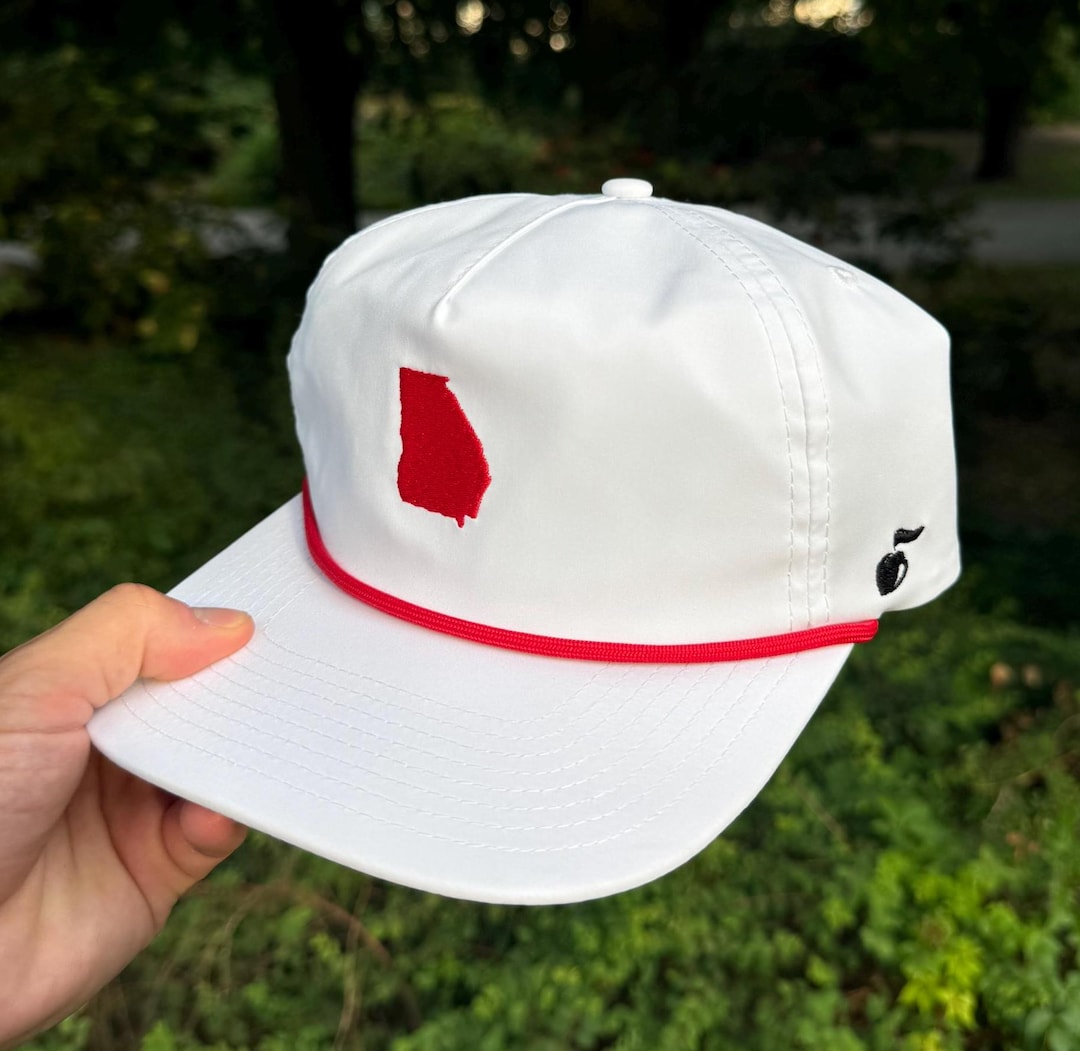 Georgia Rope Golf Hat - Athens White | Embroidered State Outline | UGA ...