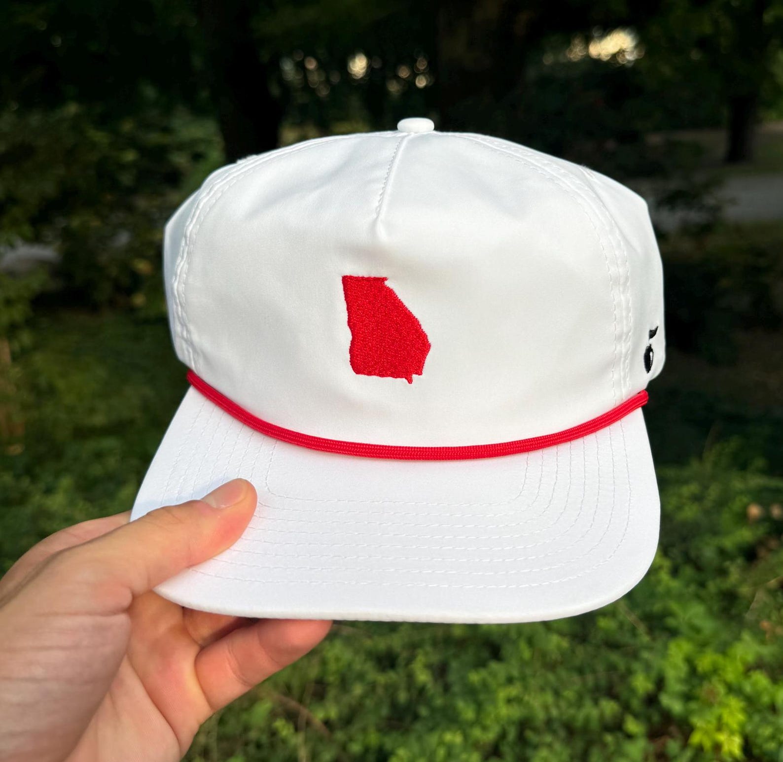 Georgia Rope Golf Hat - Athens White | Embroidered State Outline | UGA ...