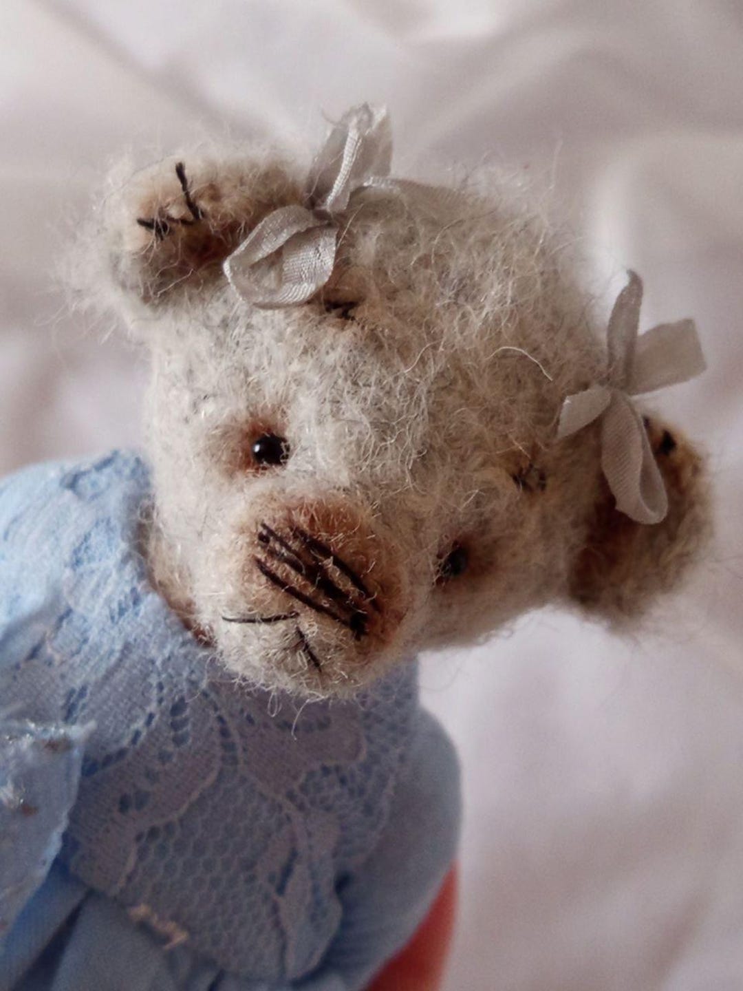 Teddy Bear OOAK Bear in a Blue Dress. Fully Movable - Etsy