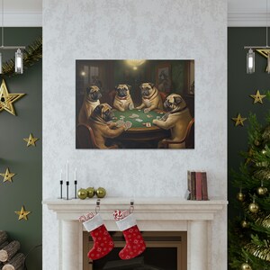 Pug Poker Night - Portrait on Canvas - A Perfect Gift for Pug Lovers - Etsy