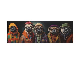Pug Poker Night Portrait on Canvas A Perfect Gift for Pug Lovers - Etsy