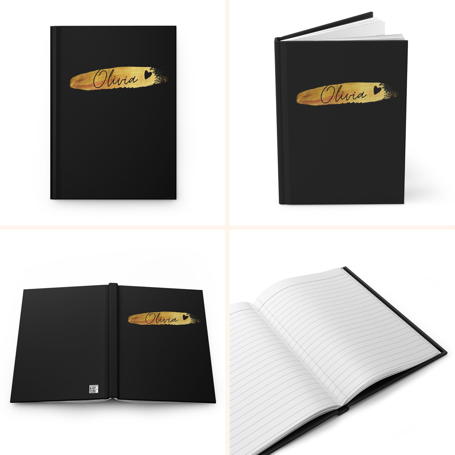 Personalized Gold Journal, Matte Hardcover Notebook - Etsy