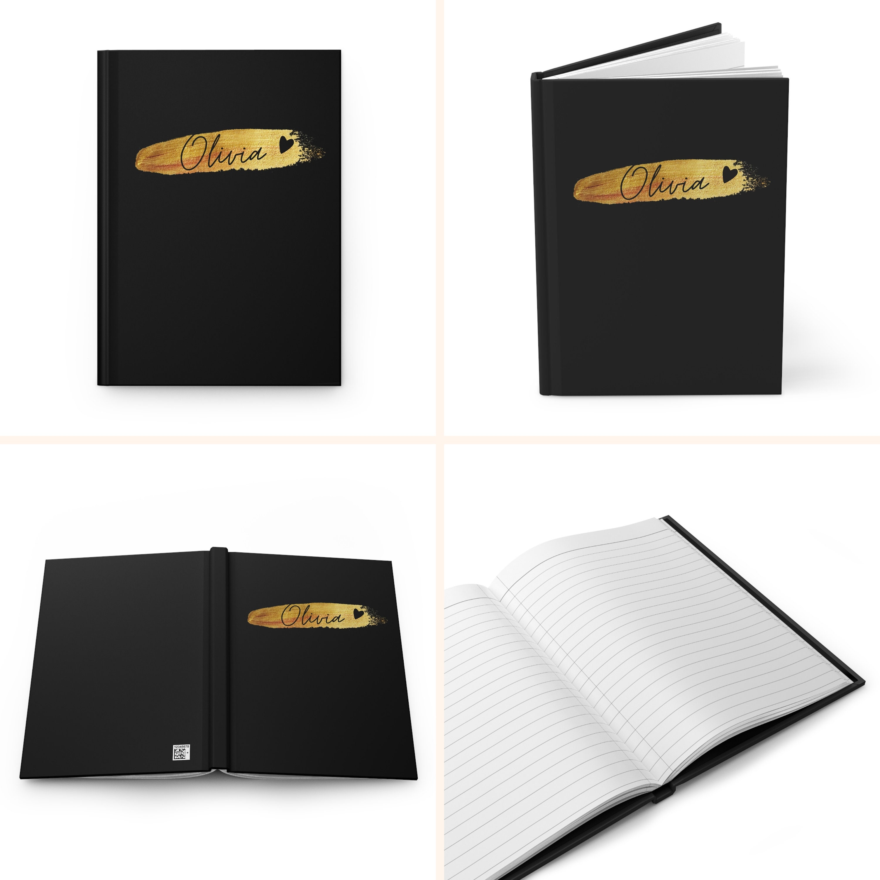 Personalized Gold Journal, Matte Hardcover Notebook - Etsy
