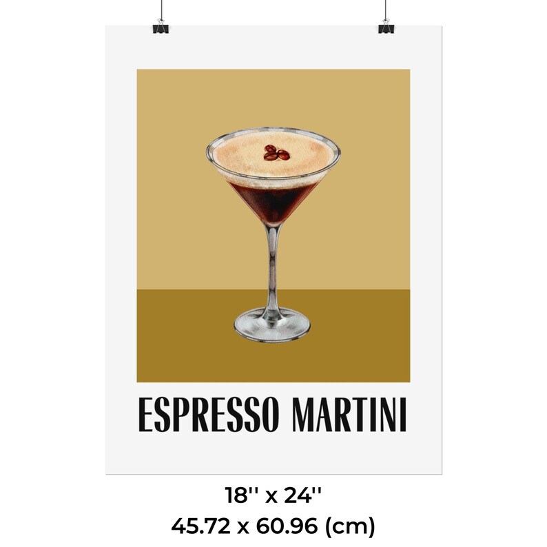 Espresso Martini Wall Art Print - Minimal Kitchen or Bar Decor - Etsy