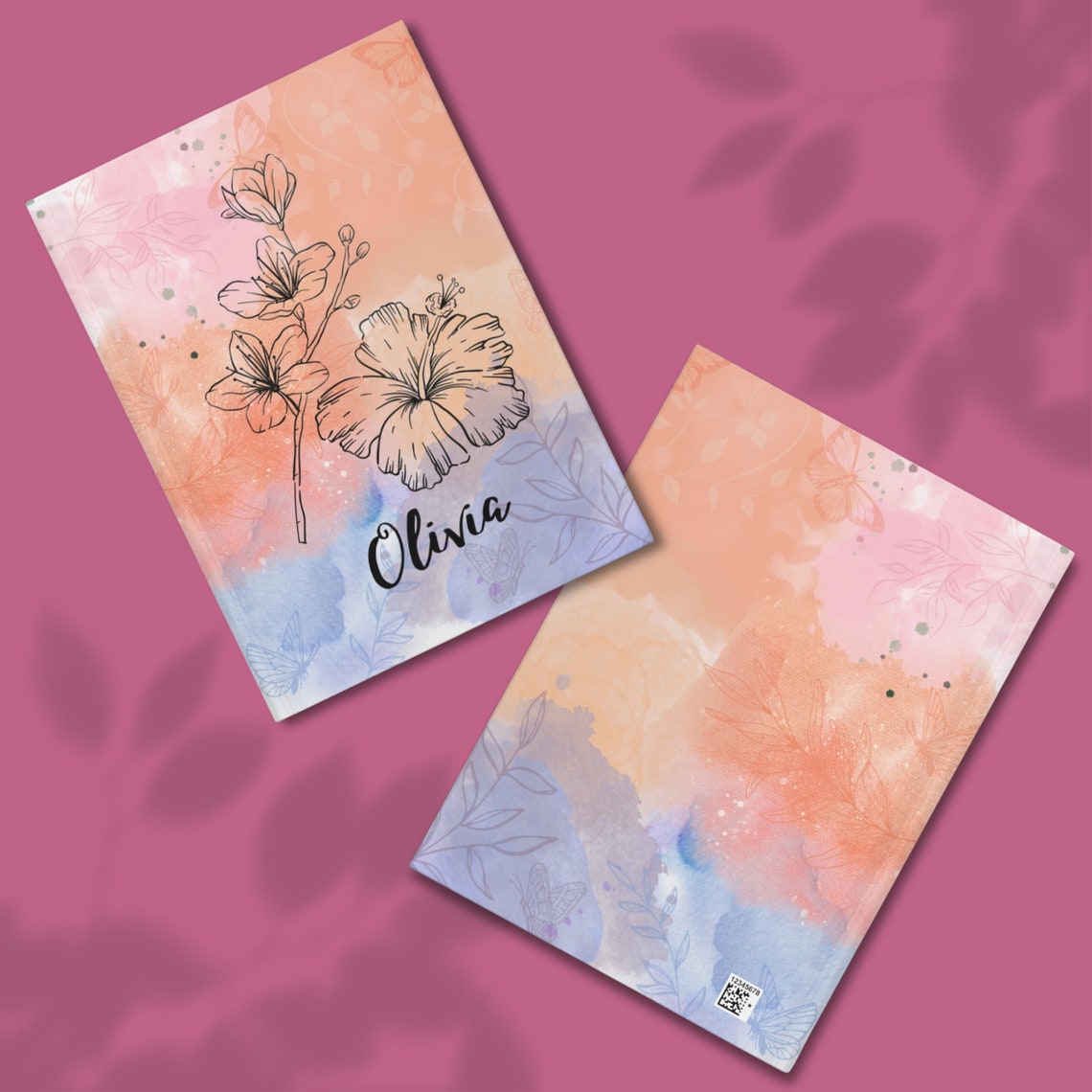 Personalized Floral Journal: Custom Name Notebook, Creative Gift - Etsy